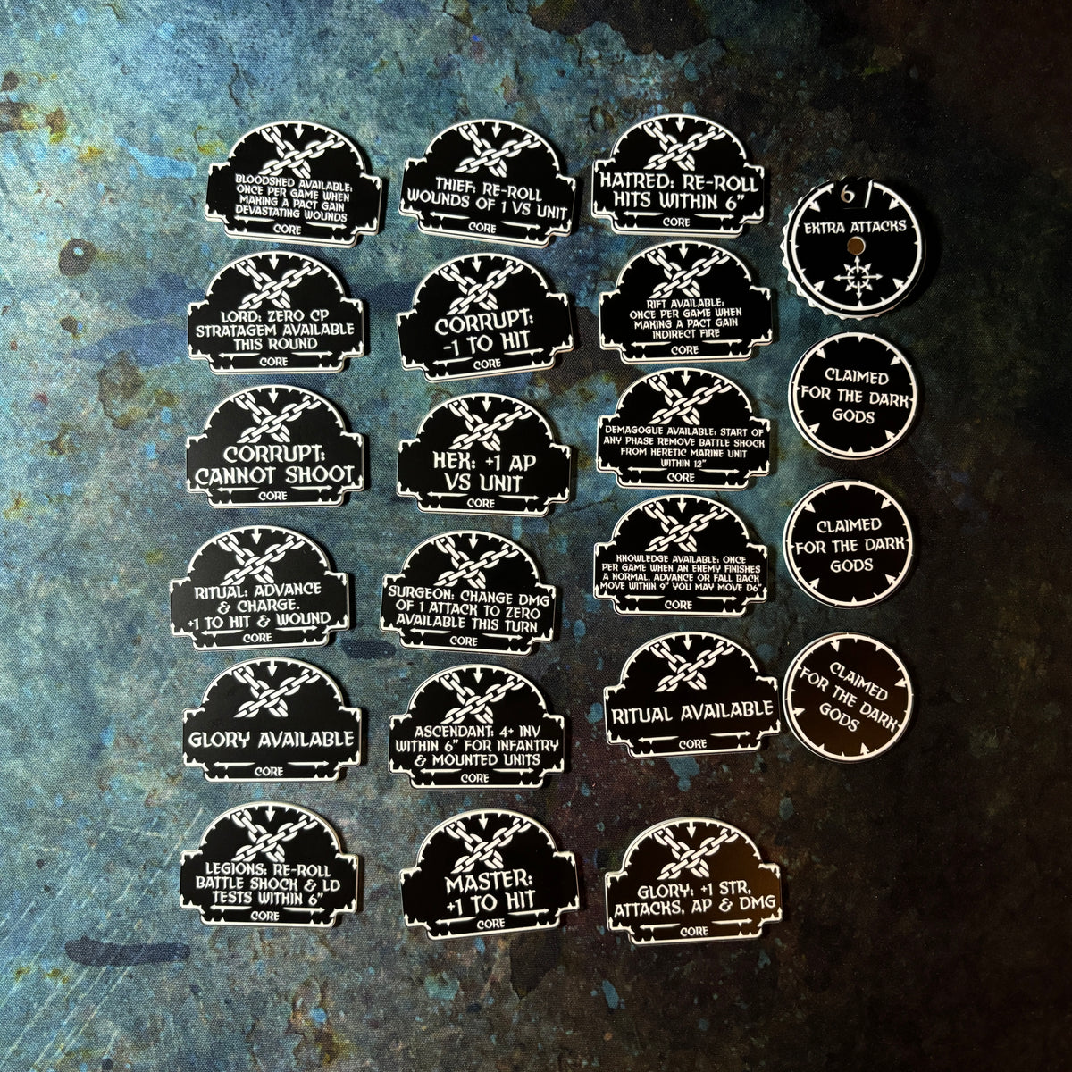 Chaotic Battle Brothers 10th Edition 40k Token Set – Pro Painted Studios