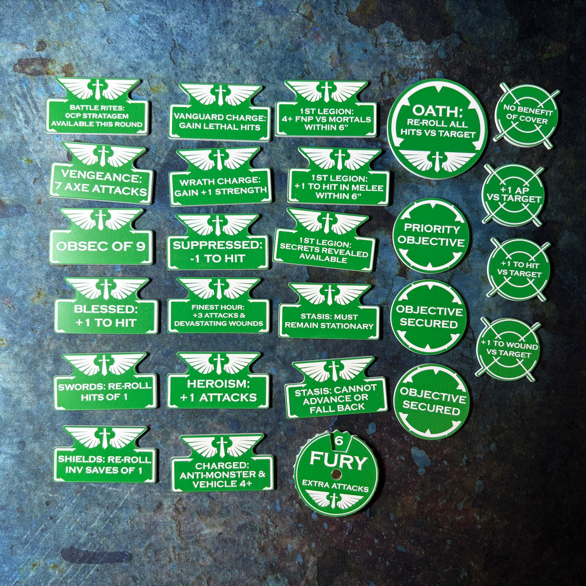 Dark Angelic Battle Brothers 10th Edition 40k Token Set – Pro Painted ...