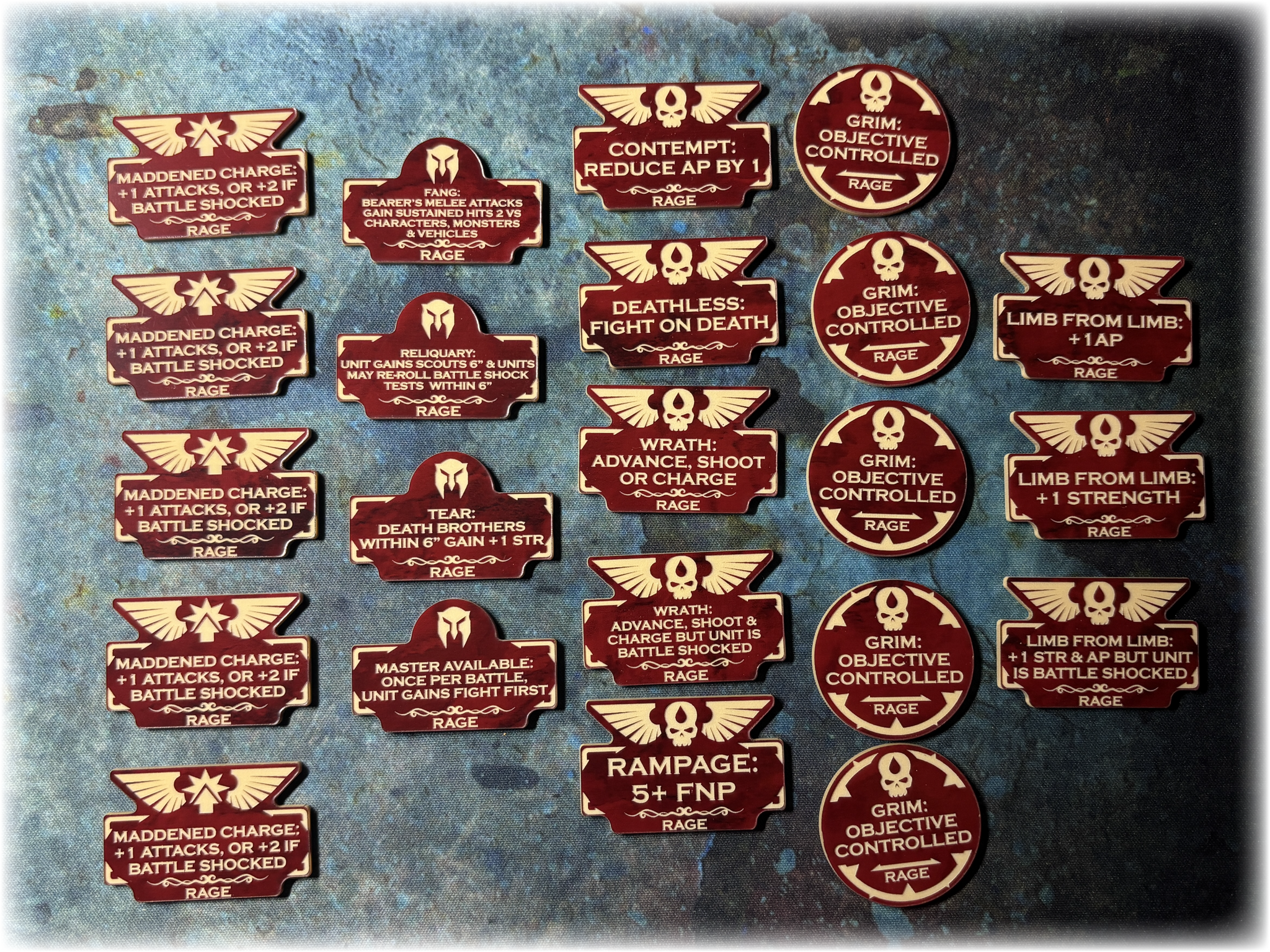 Bloody Angels - Rage - 10th Edition Token Set – Pro Painted Studios