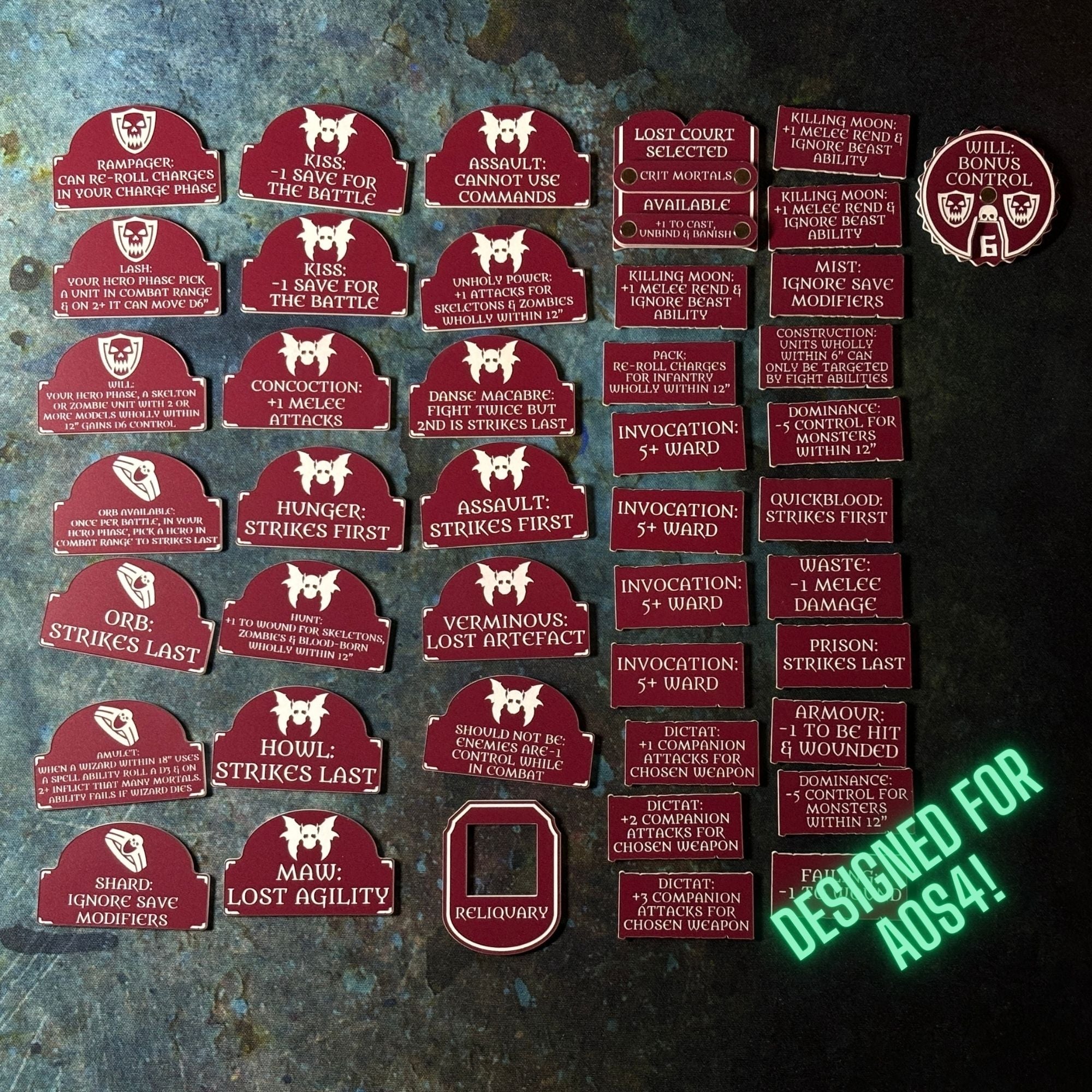 Vampiric Dynasties AoS 4th Edition Token Set – Pro Painted Studios