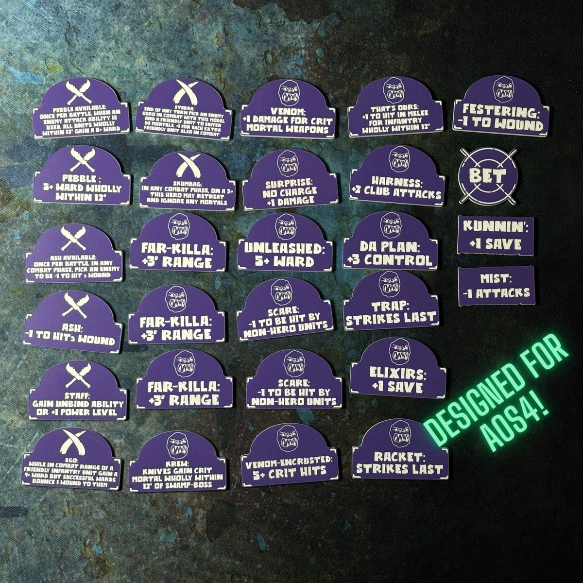 Cruel Orcs AoS 4th Edition Token Set – Pro Painted Studios